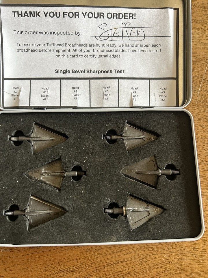 Tuffhead 125 Grain Single Bevel Left Hand With Three Blood rings. | eBay