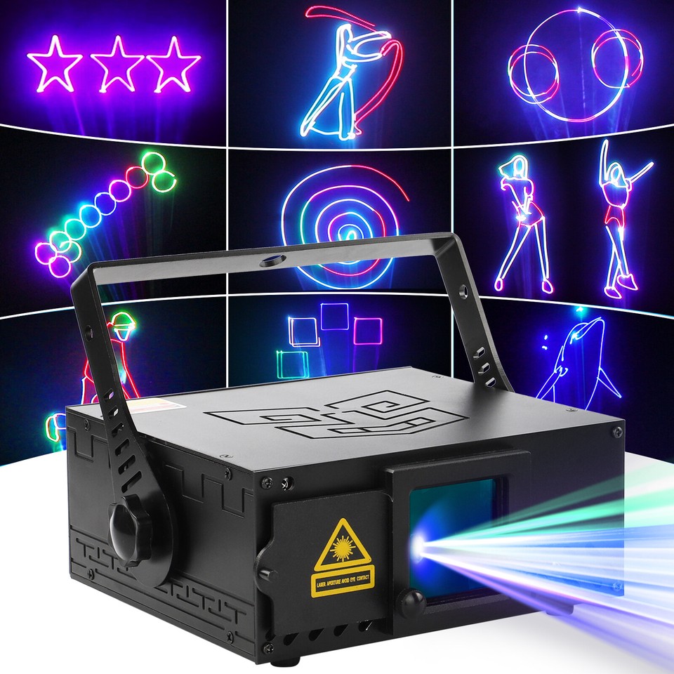 20W RGB Animation Laser Stage Lights Programmable Disco Laser DJ Light ...