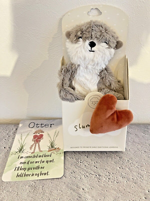 Slumberkins Otter Snuggler w Affirmation Card NIB Gray Brown | eBay