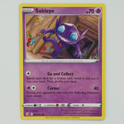 Sableye 067/203 Common SWSH Evolving Skies Pokemon Card | eBay
