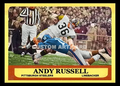 Andy Russell Pittsburgh Steelers Custom Made Football Art Card | eBay