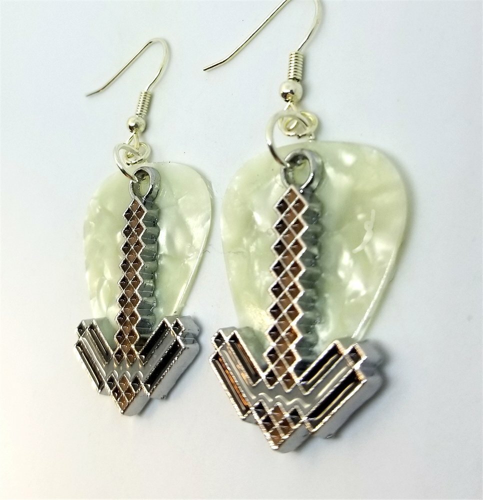 Minecraft Stone Pickaxe Charm Guitar Pick Earrings - Pick Your Color | eBay