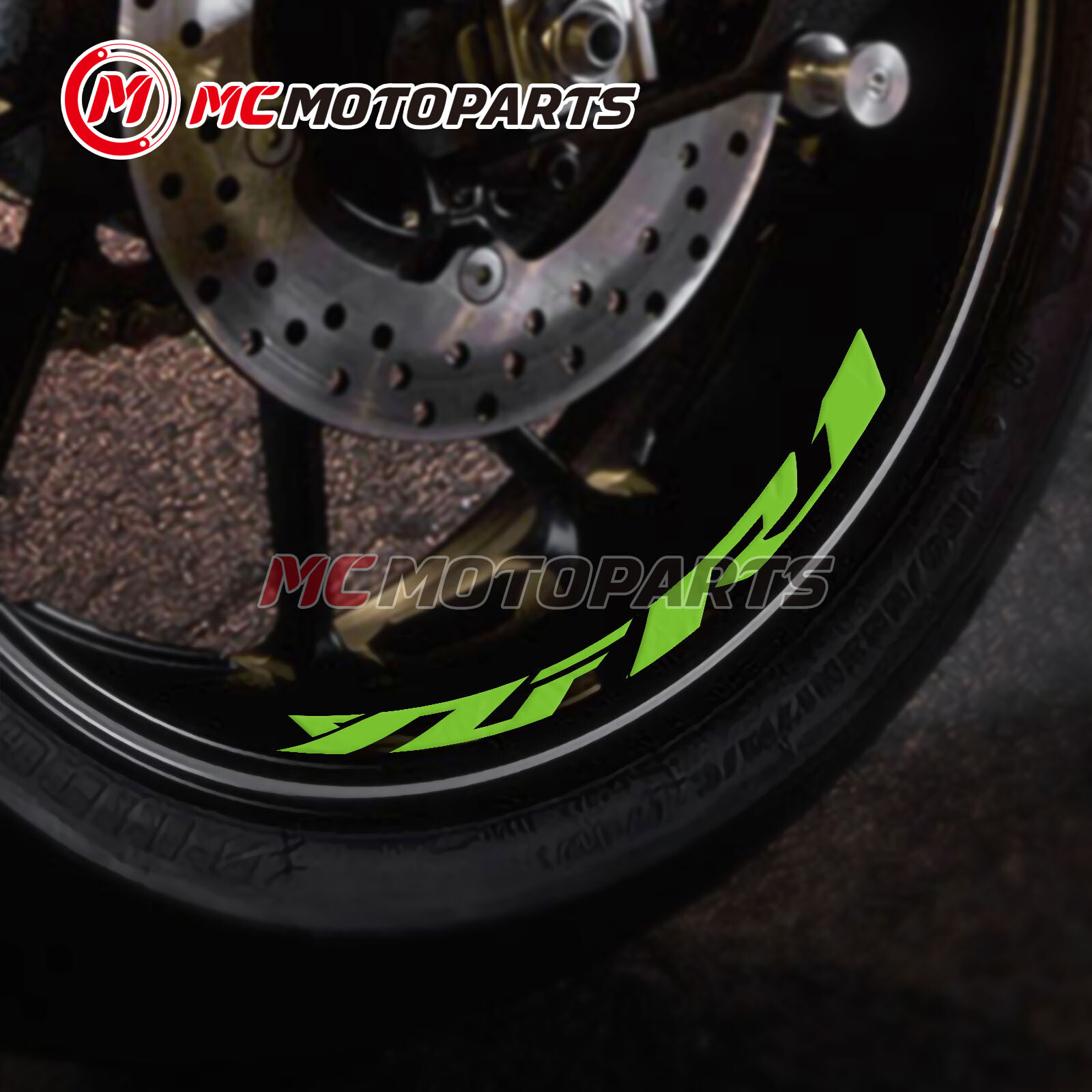 Green WSSB 17 inch Wheel Stickers Rim Stripe For Yamaha YZF R1 YZF-R1 ...