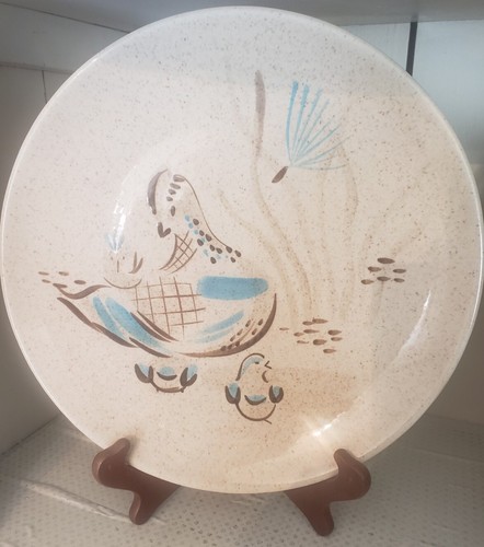 Vintage Red Wing Pottery Bob White Quail (5) Dinner Plates 10 7/8” Mid ...