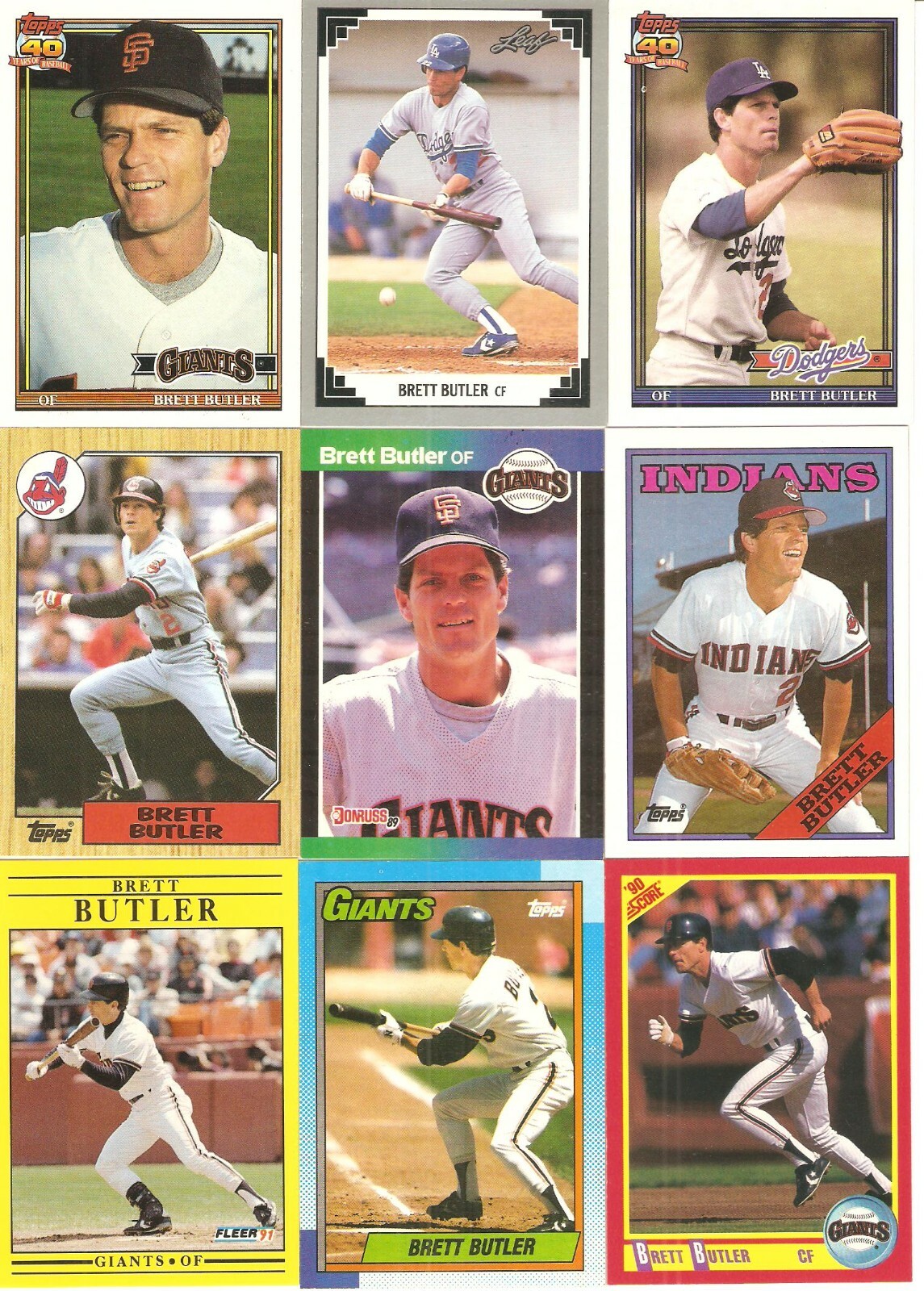 34 CARD BRETT BUTLER BASEBALL CARD LOT 212 | eBay