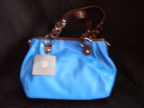 Relativity Purse Handbag Aqua w Brown Accent NEW w Tags | eBay