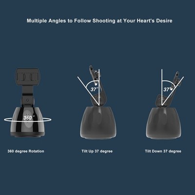 Auto Face Tracking Phone Holder 360° Rotation Face Body Phone Tracking ...