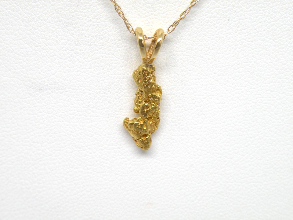 Genuine Natural Alaskan - Yukon Gold nugget Pendant with 14k Gold 18 ...