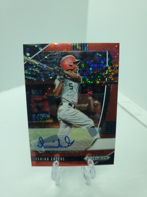 2020 Prizm Baseball Isaiah Greene Red Disco Auto /99 | eBay