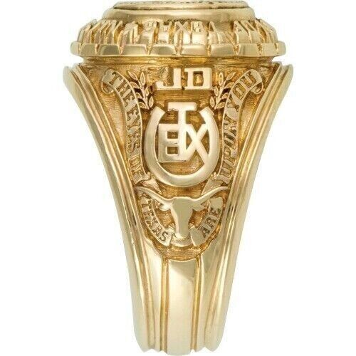 14K Yellow Gold Finish Customizable Men's University of Texas Class ...