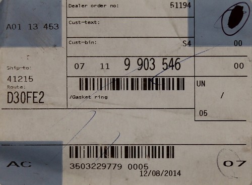 Gasket Ring Part Number - 07119903546 For BMW | eBay