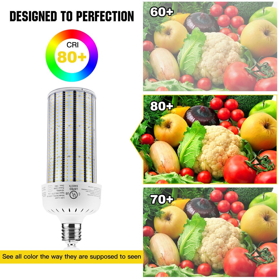2-Pack 120W (600W Equivalent), Daylight E39 Mogul Base LED Corn Light ...