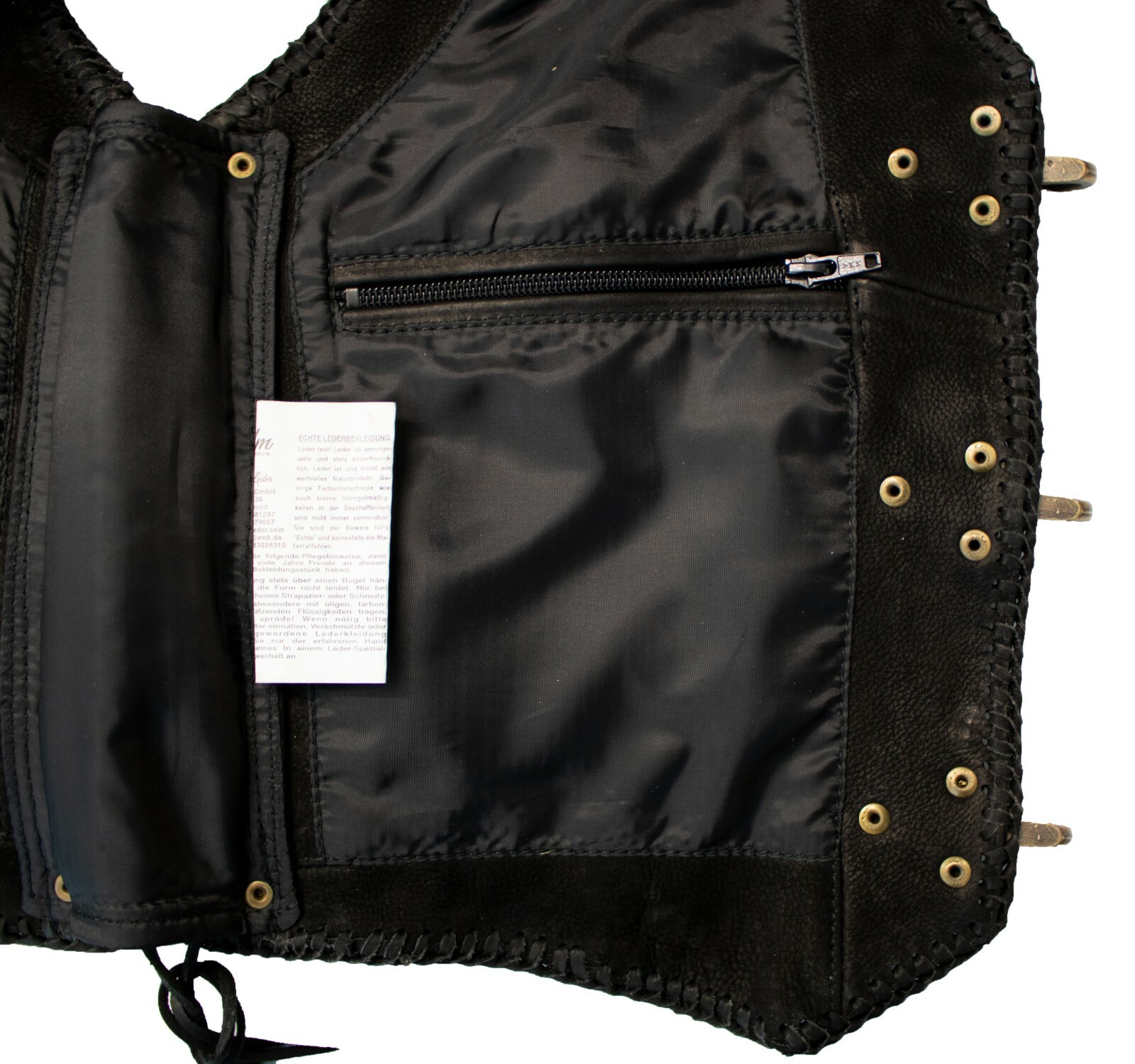 Motorrad Kutte Bikerweste Matt Schwarz Retro Lederweste Lederkutte ...