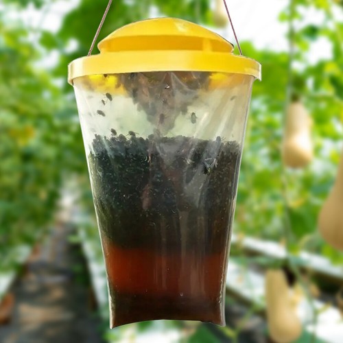 Hanging Fly Catcher with Bait Trap Insect Bug Killer Ranch Fly Trap ...