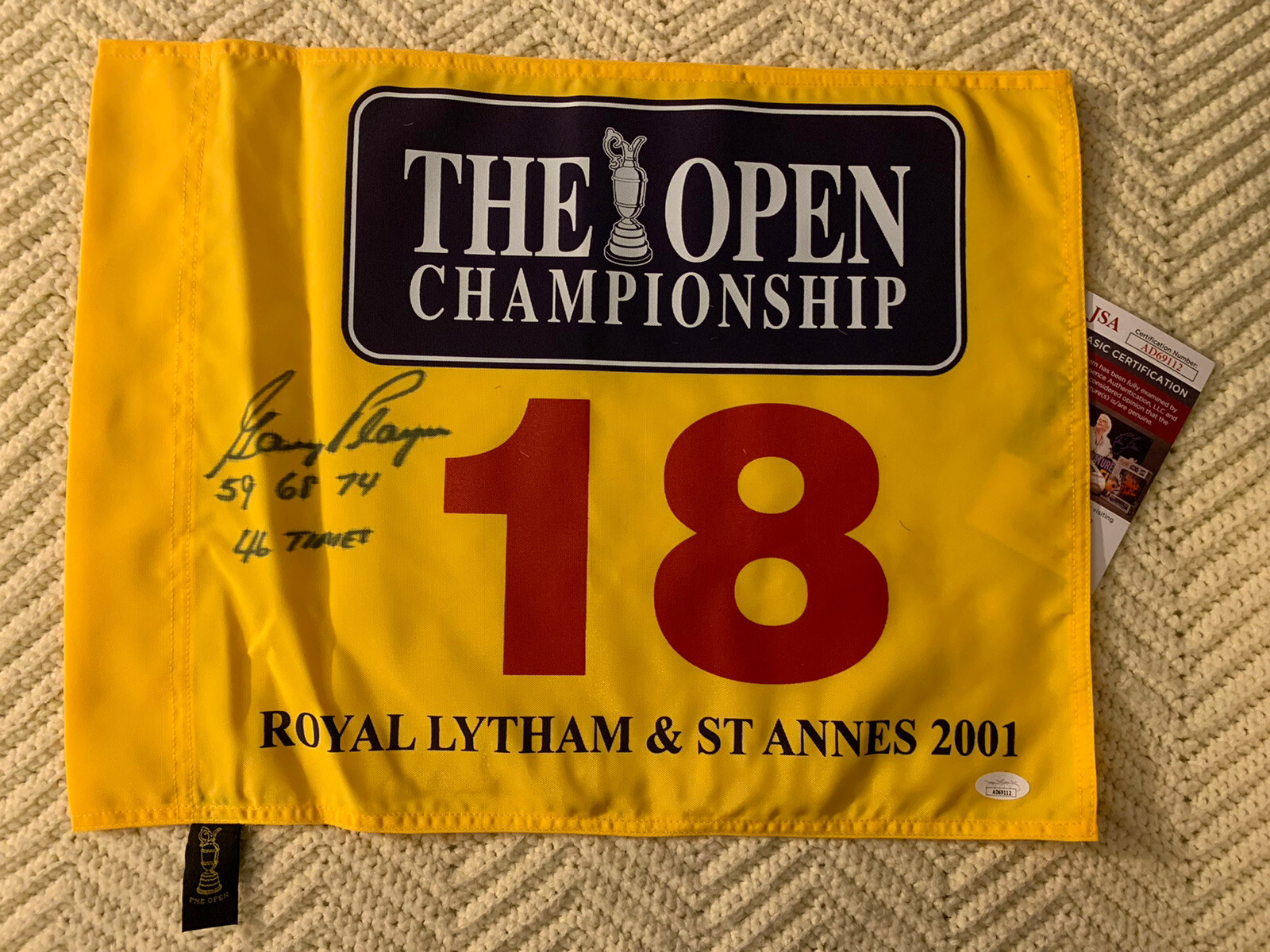 Gary Player SIGNED The British Open Golf Flag JSA Authenticated COA ...