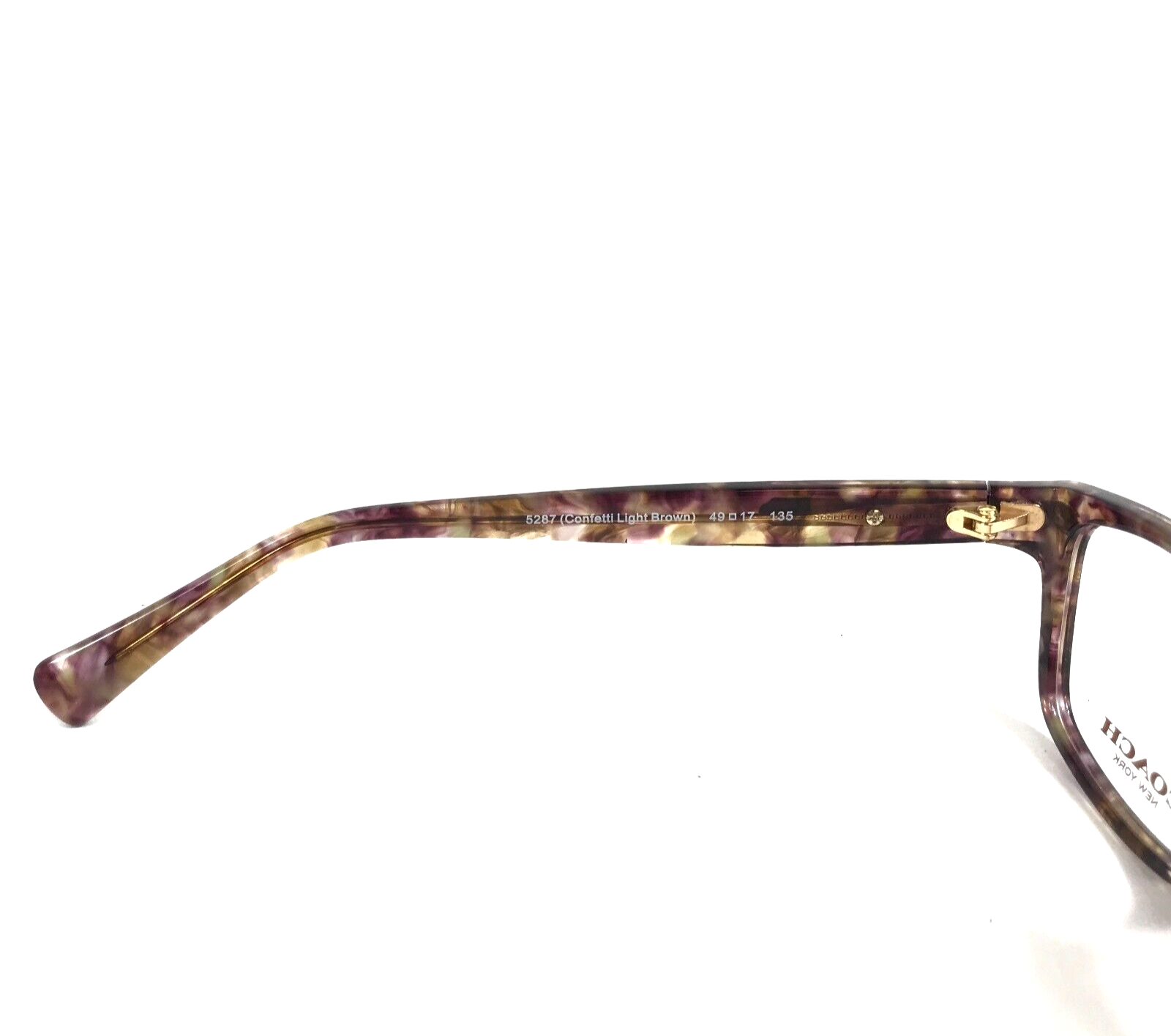 Coach Eyeglasses Frames HC6065 5287 Confetti Light Brown Gold Full Rim ...