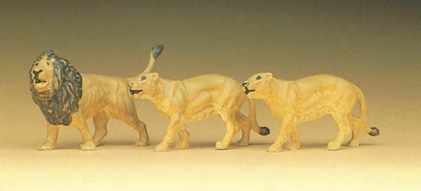Preiser 20379 HO Scale Animals -- Lions (1 Male, 2 Females) | eBay