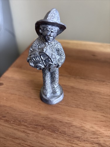 Michael Ricker Pewter Christmas Gift Love Fire Truck Toy Hat Fireman ...