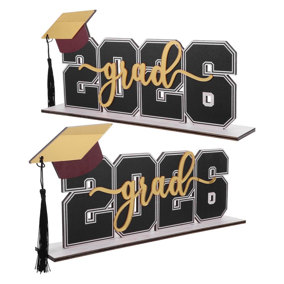 2 Pcs Graduation Season Commemorative Display Congrats Table Decor ...