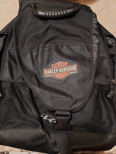 HARLEY DAVIDSON BLACK PADDED HELMET LAPTOP BACKPACK MULTI COMPARTMENT ...