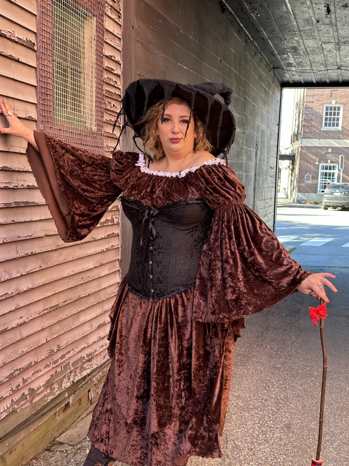 Brown velvet Renaissance dress-boss Wench-cosplay-medieval-witch ...