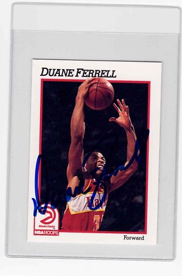Duane Ferrell Signed 1991 NBA Hoops Atlanta Hawks Basketball Trading ...