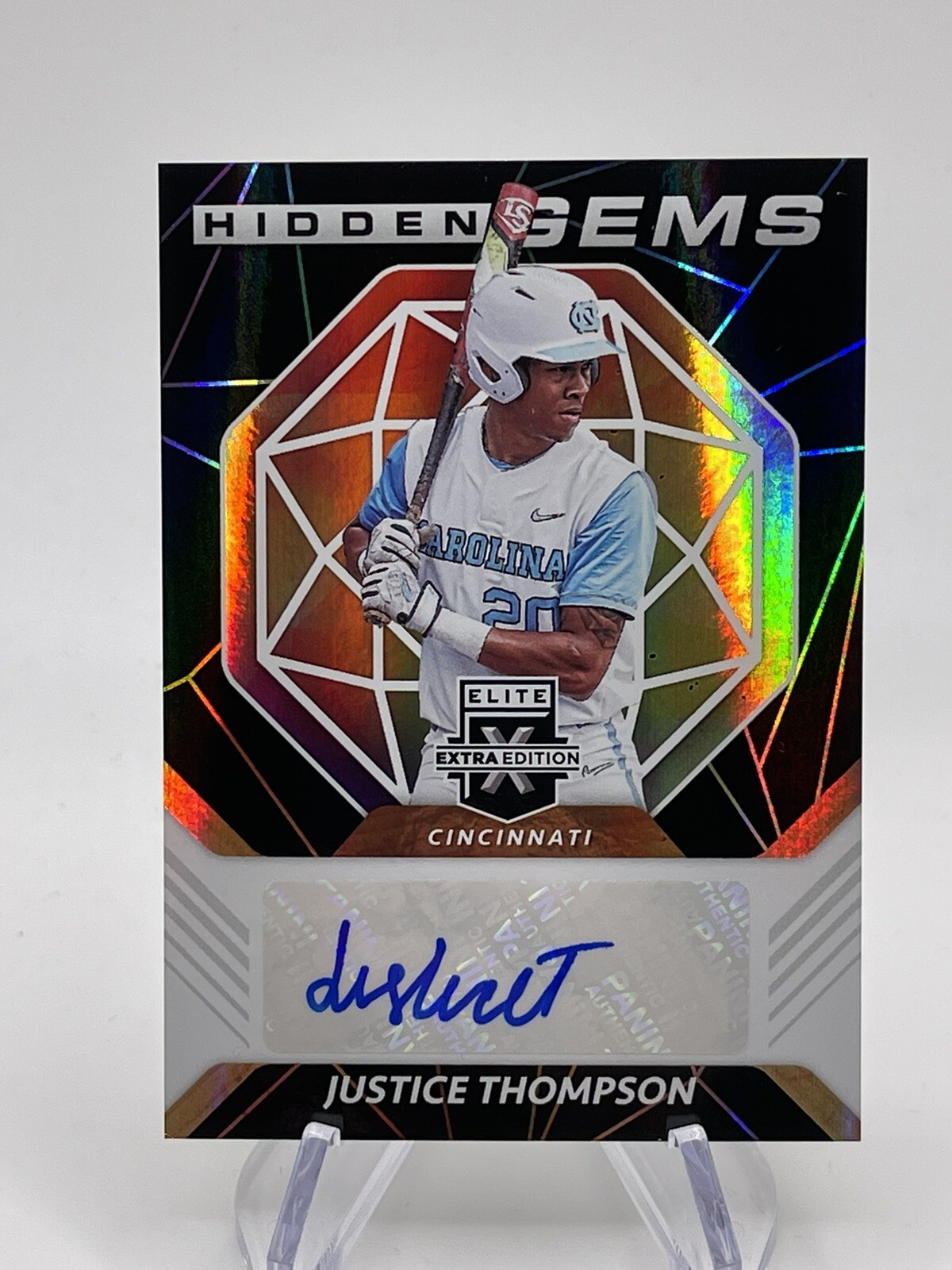 2021 PANINI ELITE EXTRA EDITION JUSTICE THOMPSON HIDDEN GEMS AUTO #HG ...