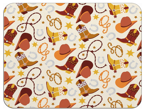 Wild West Western Rodeo Cowgirl Cowboy boots hats lasso Mouse pad for ...