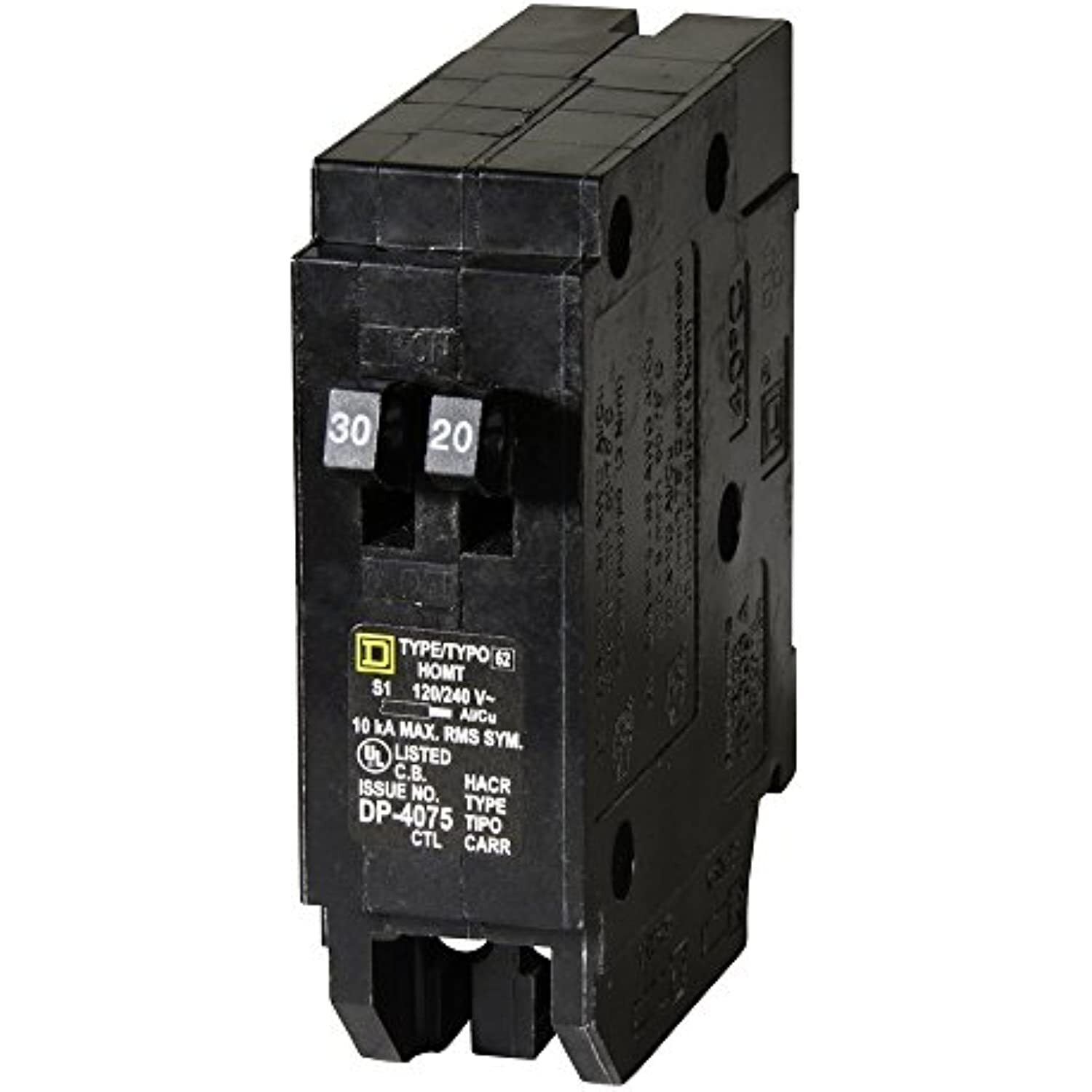 Square D - HOMT3020CP Homeline 1-30-Amp 1-20-Amp Single-Pole Tandem ...