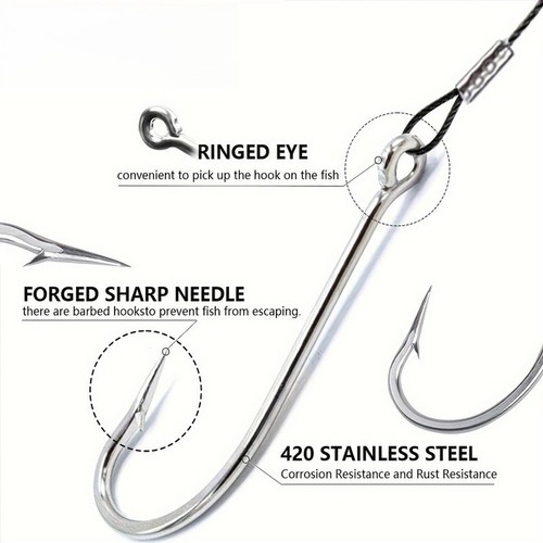 J Hook Leader Barbed Design Needle Point Forged Construction Rust ...