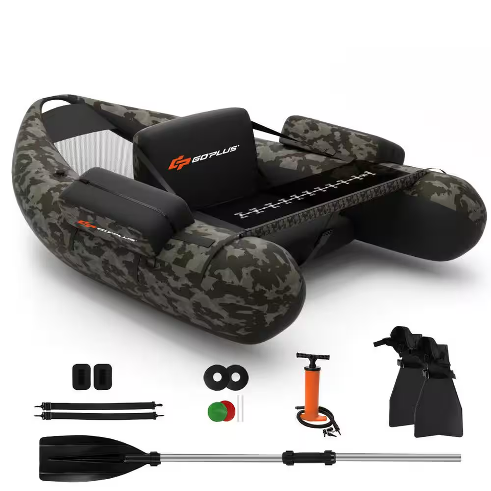 Multi-Color Inflatable Fishing Float Tube with Adjustable Straps and ...