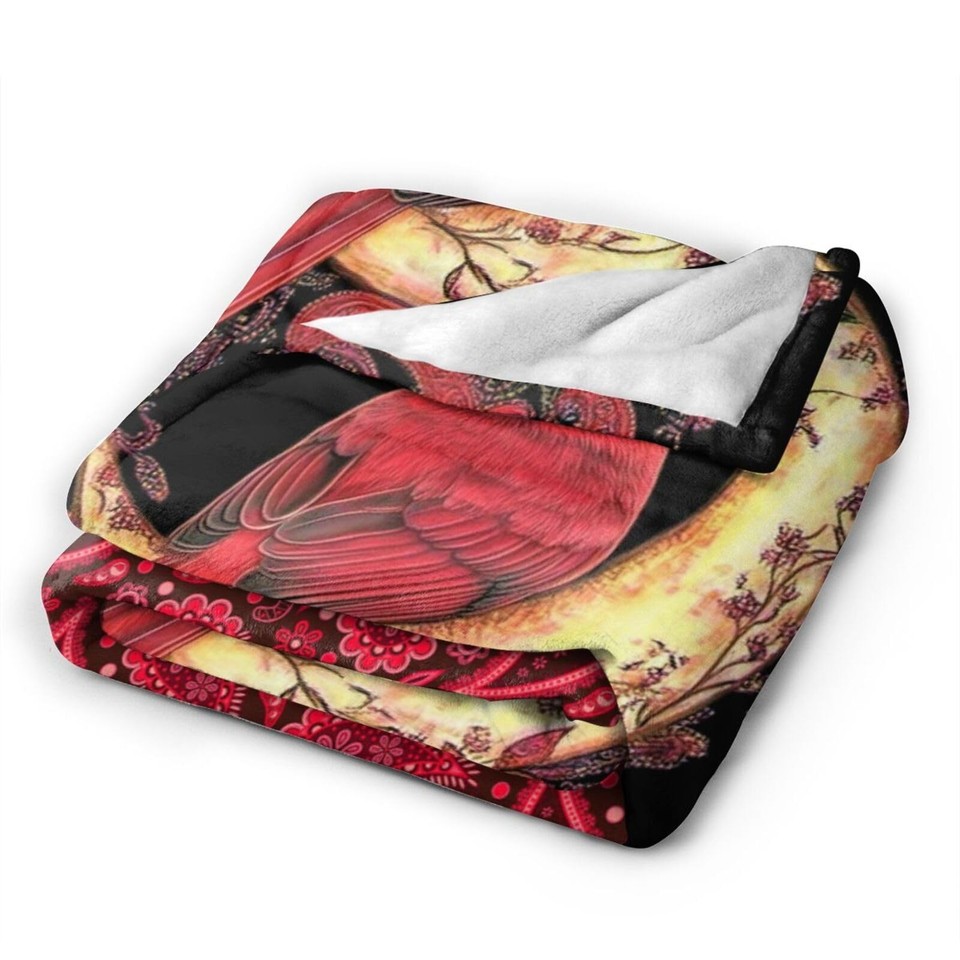Cardinal Blanket Cardinals Moon Throw Red Bird Christmas Blanket ...