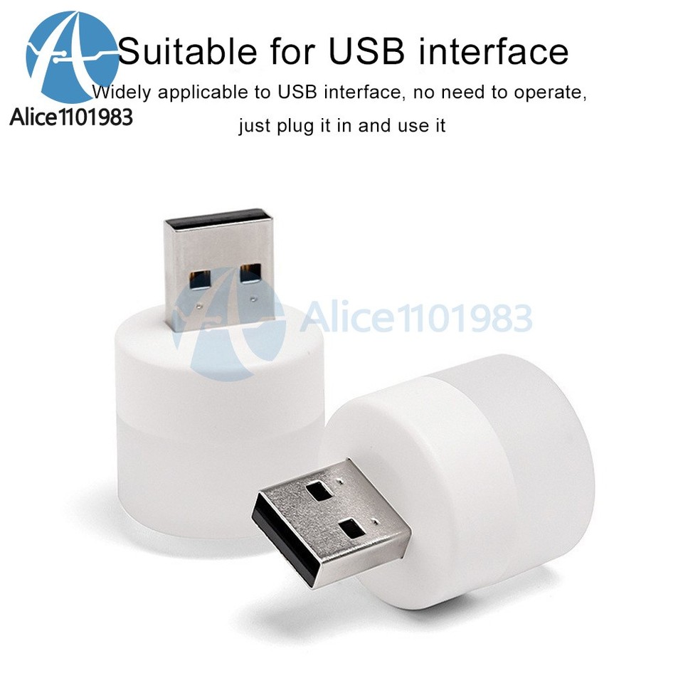 1x Mini USB Plug-in LED Night Light Portable Night Lamp Bedroom Decor ...