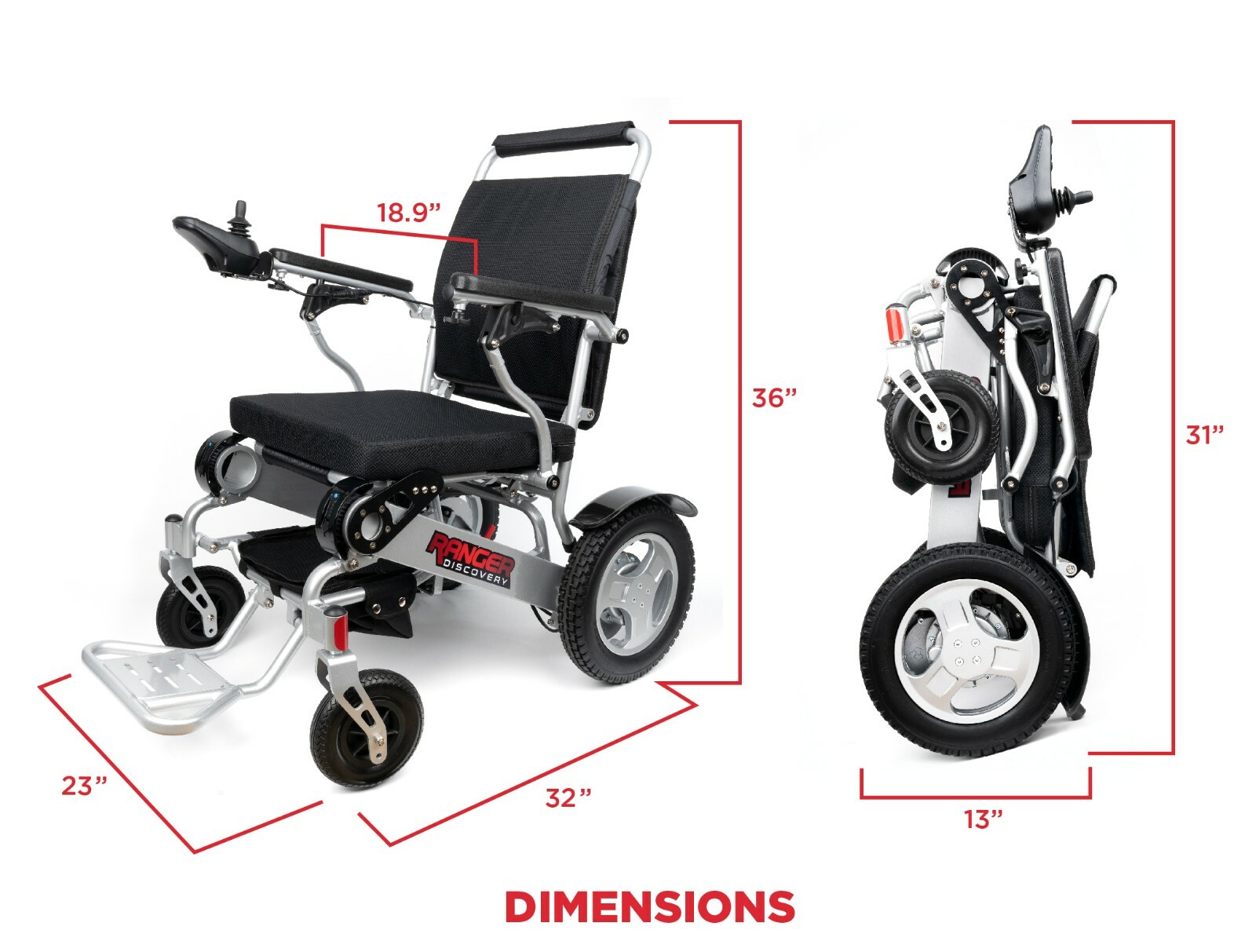 2021 RANGER D09 WEATHERPROOF PORTABLE FOLDING ELECTRIC POWER WHEELCHAIR ...