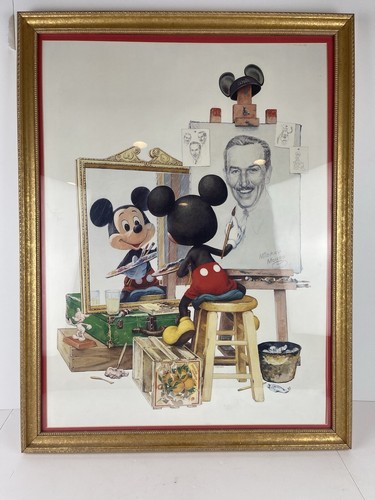WALT DISNEY FRAMED FINE ART POSTER MICKEY MOUSE DRAWING PAINTING ART | eBay