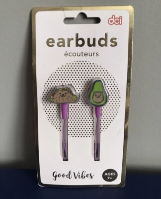 DCI Good Vibes Taco Cat Avocado Earbuds | eBay