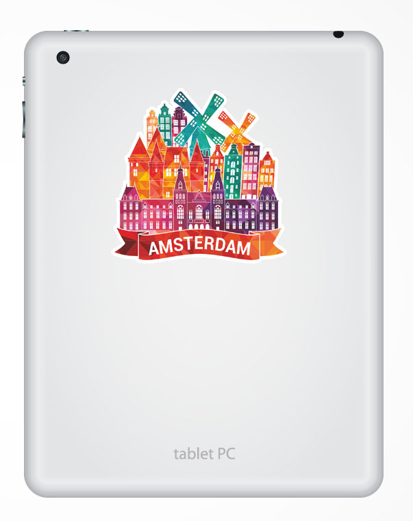 2 x Amsterdam Holland Vinyl Sticker Decal Luggage Travel Netherlands ...