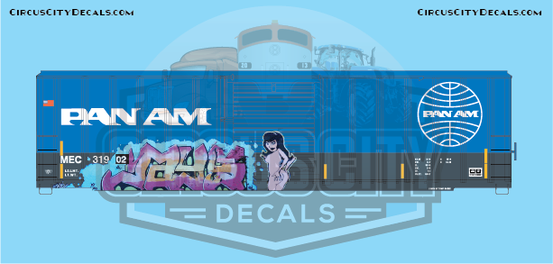 Pan Am Railways MEC 50' FMC Boxcar 31902 G 1:29 Scale Decal Graffiti | eBay
