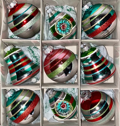 Christopher Radko Shiny Bright 9 Christmas Ornaments Reflectors Bells ...