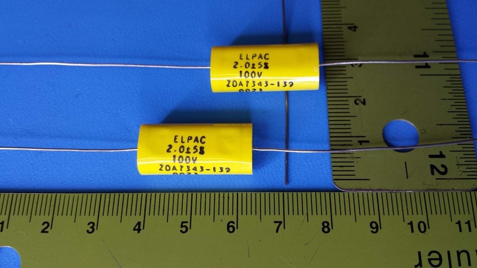 (4pcs)Capacitor, Metalized Polyester, 2UF, 2mF, 100V, 5%, ELPAC, Audio ...