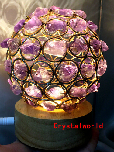 Natural Amethyst lamp Geode Quartz Cluster Crystal Specimen Healing Hot ...