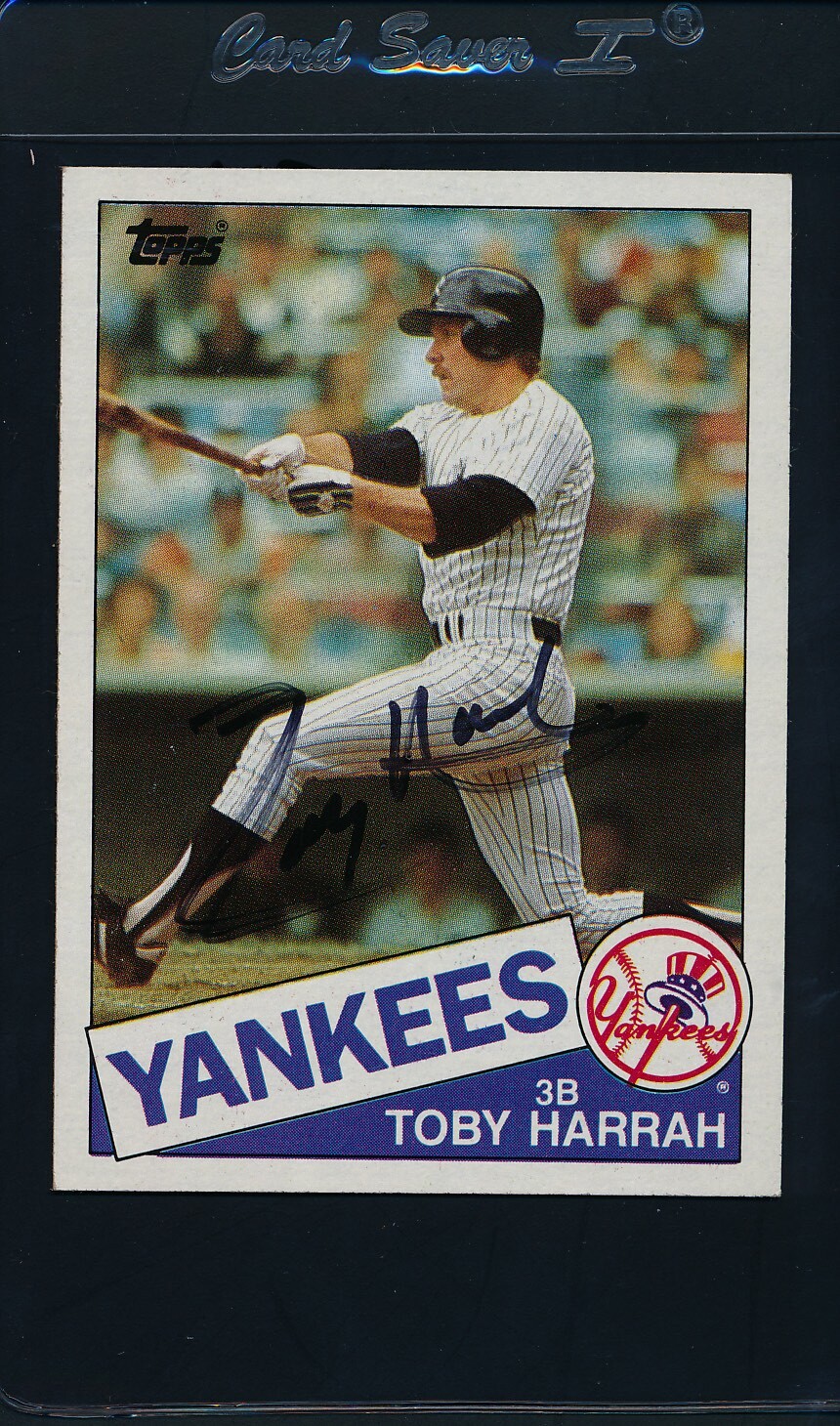 1985 Topps #94 Toby Harrah Yankees Signed Auto *15416 | eBay