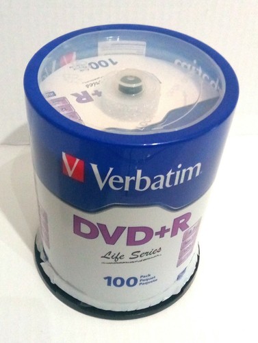 Verbatim Life Series DVD+R Spindle 100-Pack, New - Open box | eBay