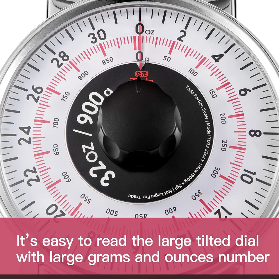 Precise Portions Analog Food Scale - Stainless Steel, Removable Bowl ...