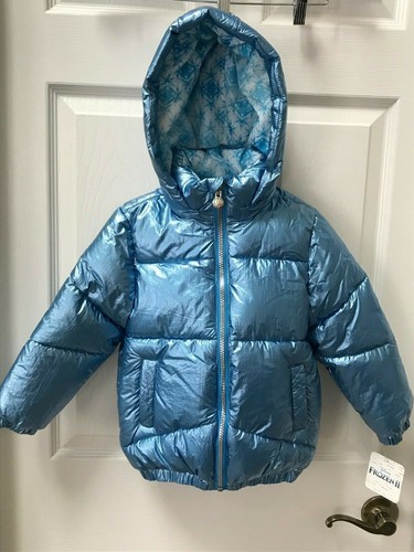 NWT Disney Store FROZEN II Elsa Metallic Blue Hooded Jacket Youth Girls ...