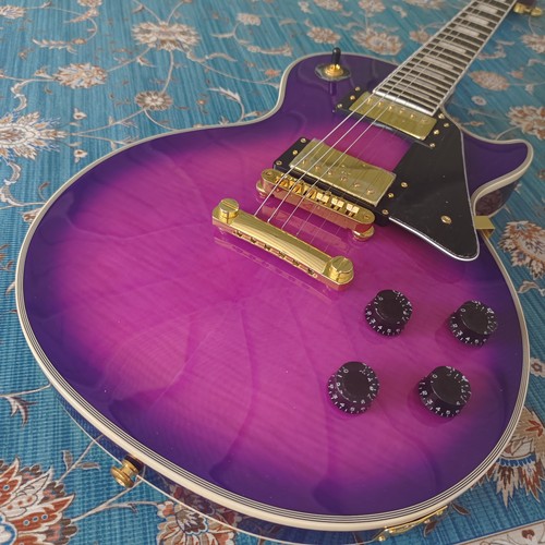 LP custom purple electric guitar flame maple top Mahogany neck & body ...