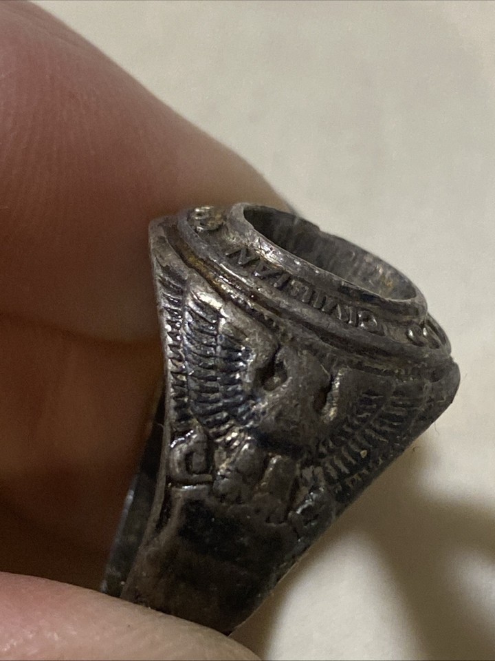 Vintage C.C.C. Civilian Conservation Corps Sterling Men’s Ring Missing ...