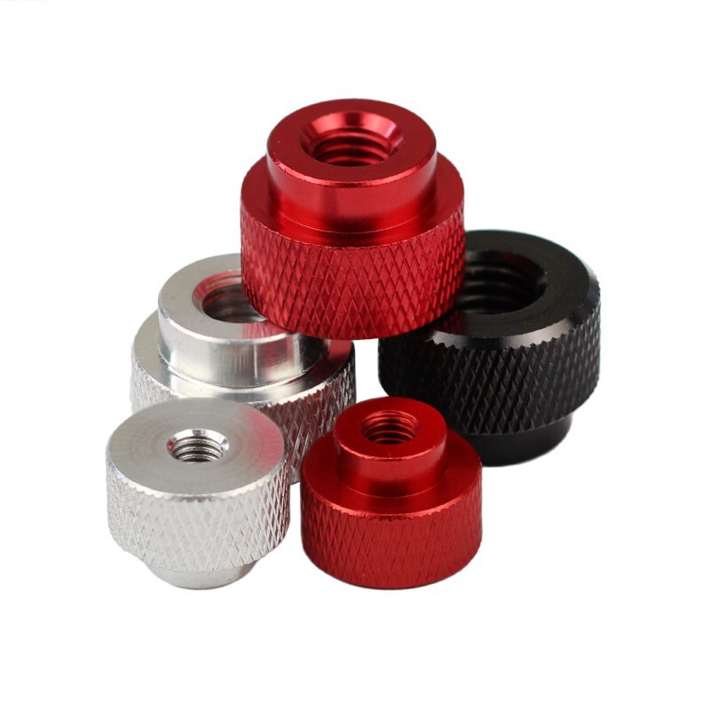 Aluminum Knurled Thumb Nut Through Hole Hand Step Nuts Screw cap M5 M6 ...