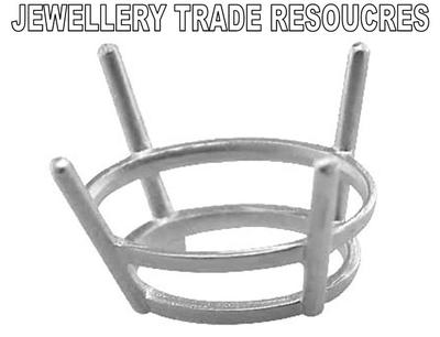 9mm X 7mm 18ct WHITE GOLD 4 CLAW OVAL GEMSTONE GEM STONE SETTING COLLET ...