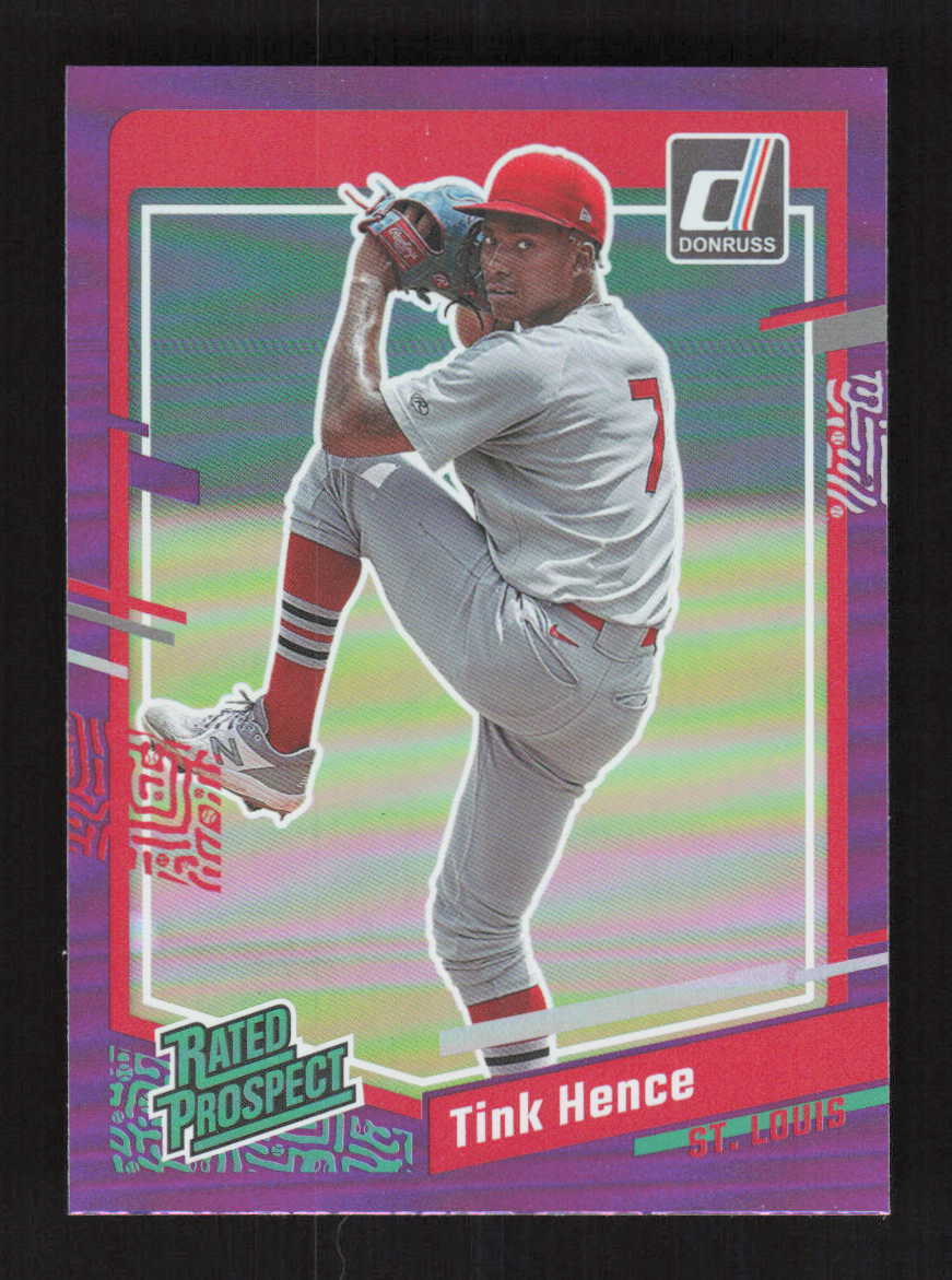 Tink Hence Purple Holo 2023 Donruss Rated Prospect St. Louis Cardinals ...